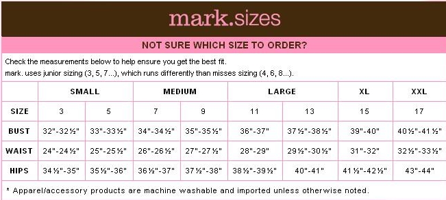 VIBRANTmark.: mark. Size Chart