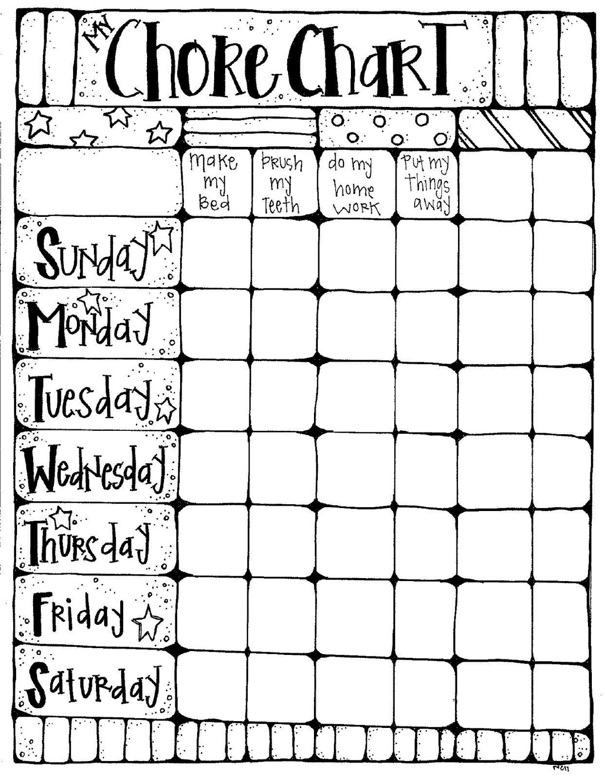 MelonHeadz Chore Chart For Holly