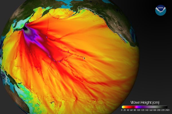 Global Picture via Computer graphic of the Killer Tsunami ...