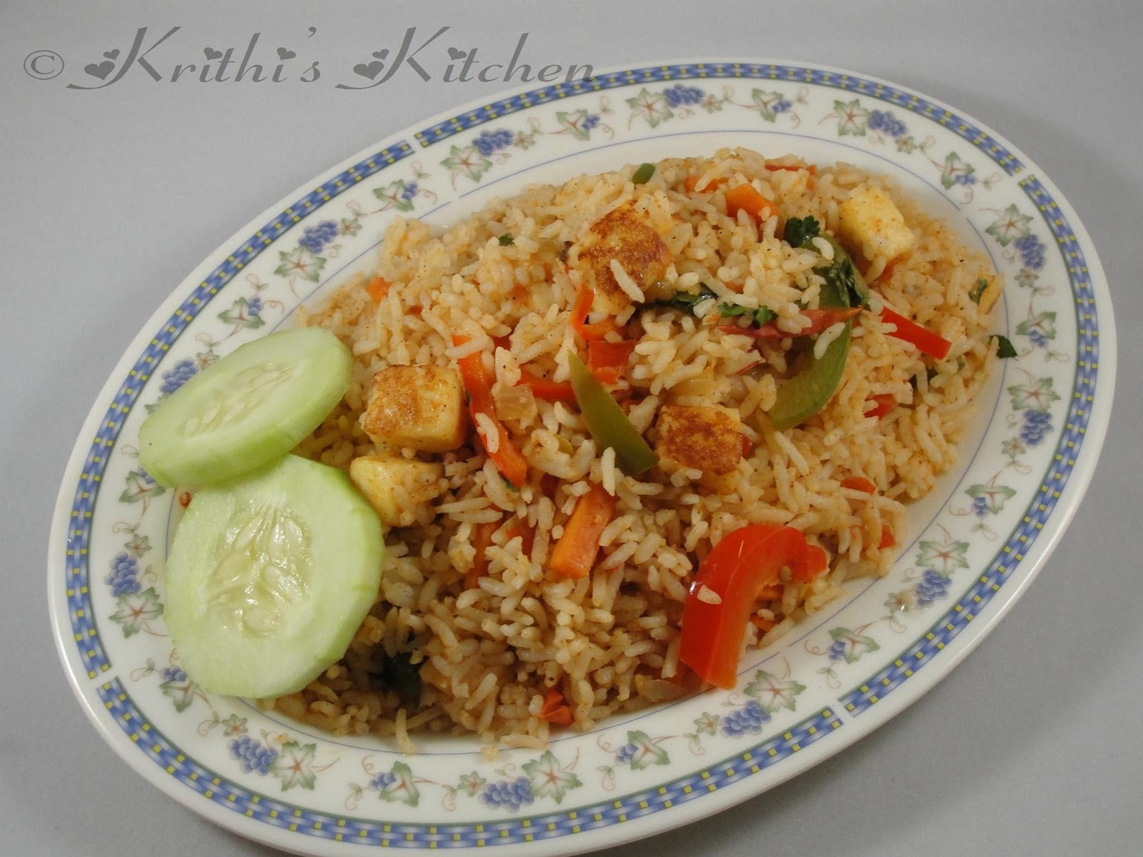 Krithi's Kitchen: Tawa Pulao with Paneer | Indian Rice Recipes
