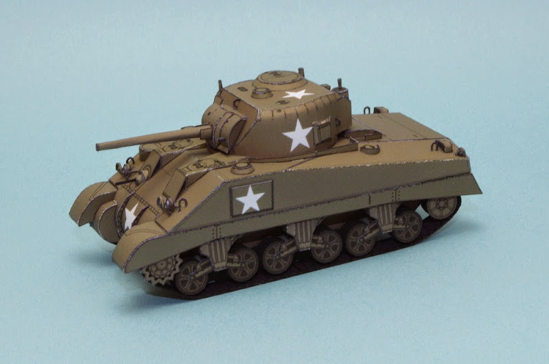 M4 Sherman Papercraft (Tank) ~ Paperkraft.net - Free Papercraft, Paper ...