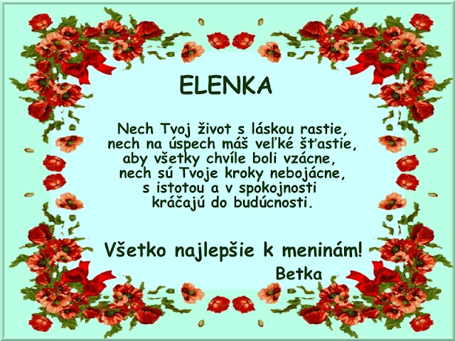 eňuš - blahoželanie k meninám!