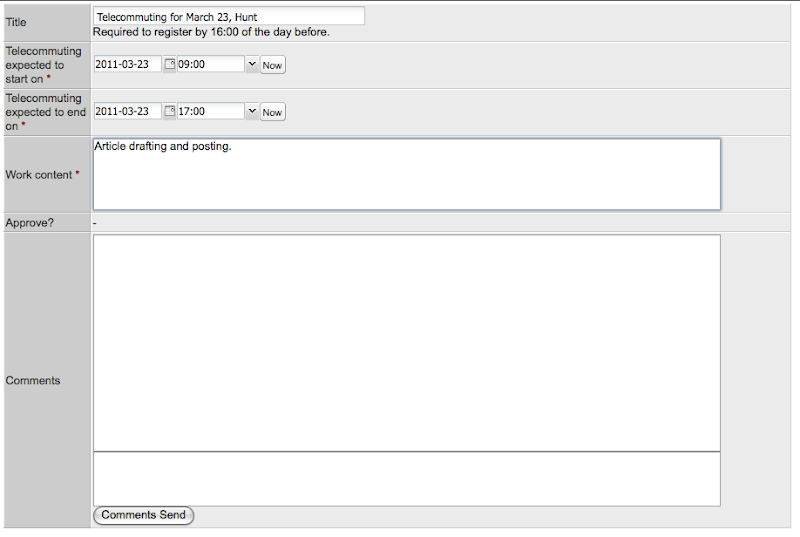 Workflow Sample: March 2011