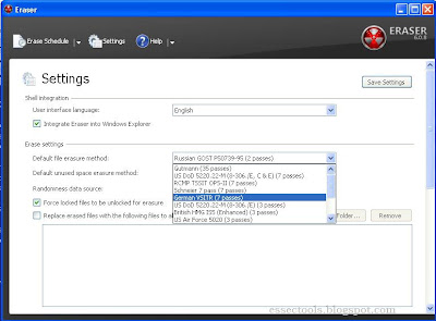 sectools: Eraser - Eliminación segura de Datos