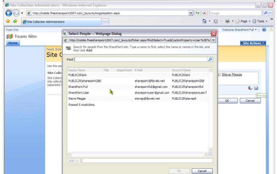Sharepoint Create Site Collection Administration