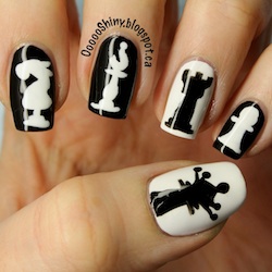 Nail Boarders Unite!: Polka dots + Chess nails + Julep Harper swatch