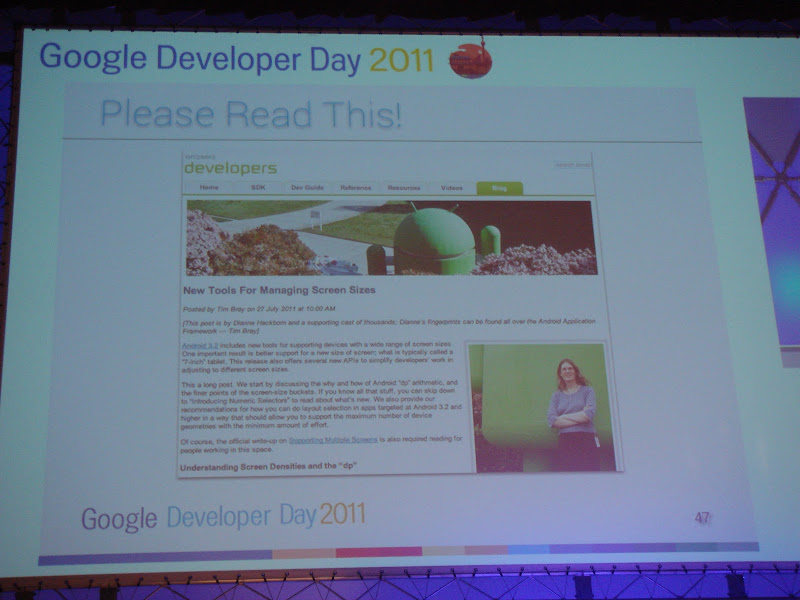 Google Developer Day 2011 Android関係メモ : 20歳からのキャリア考