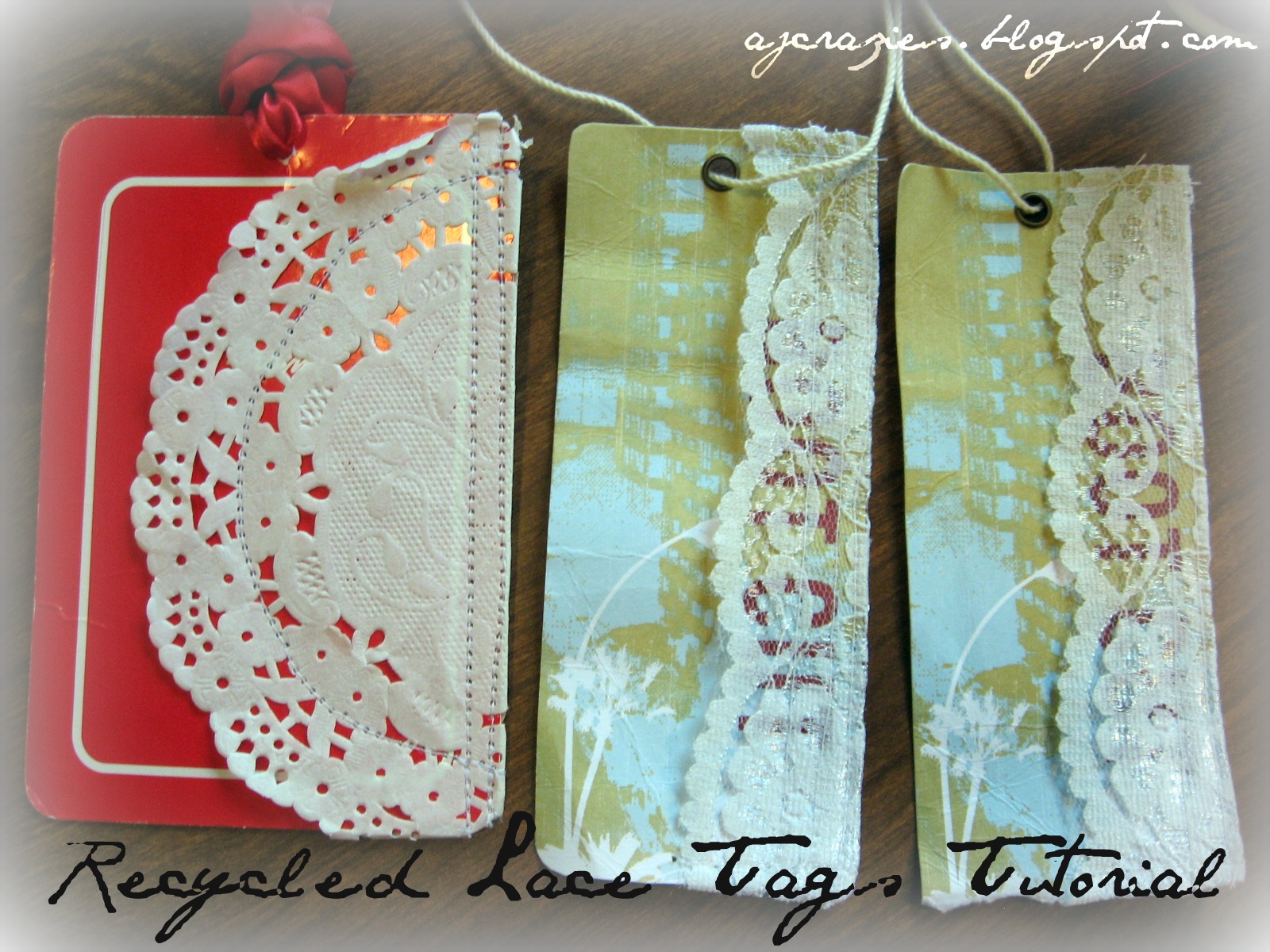 AJcrazies by AJK: Recycled Lace or Doily Tags Tutorial