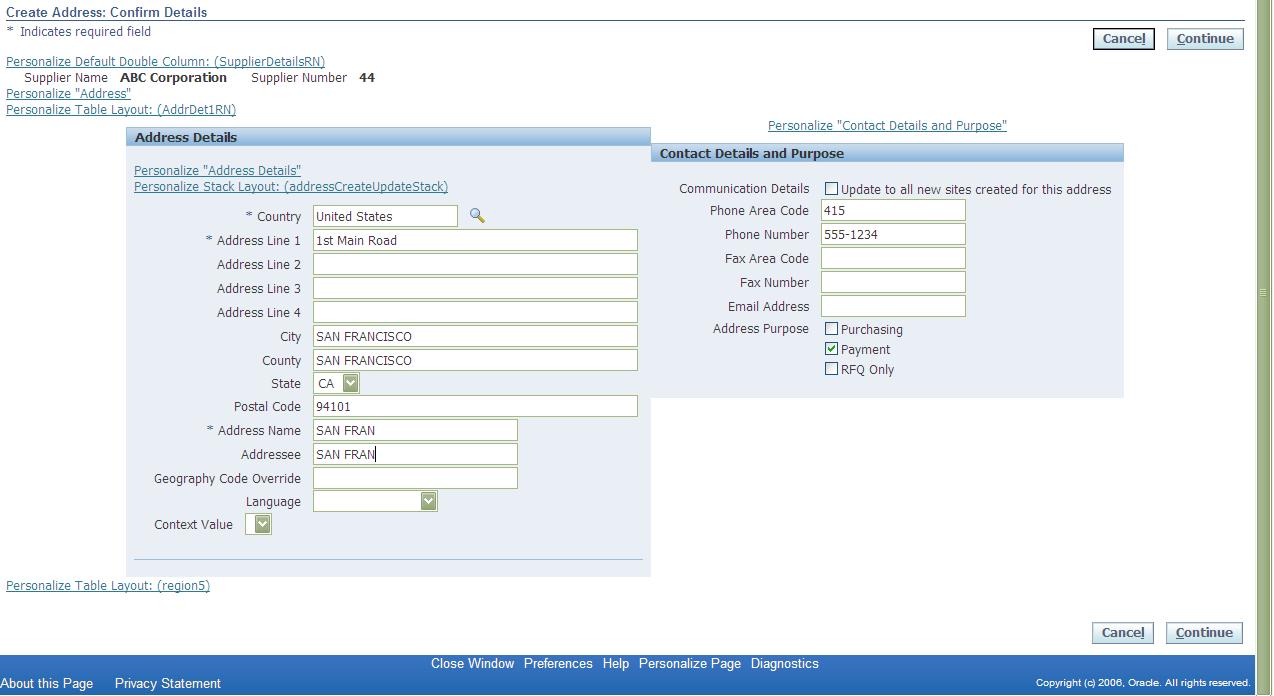 Oracle Apps Quick Reference: Create a Supplier