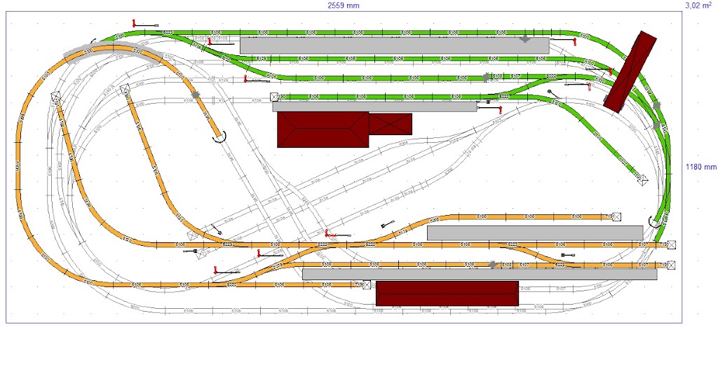Nieuw baanplan 2,60 x 1,20m