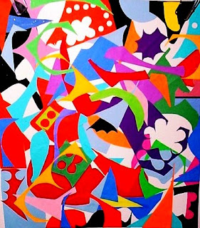 COLLAGE FROM PAPER SCRAPS