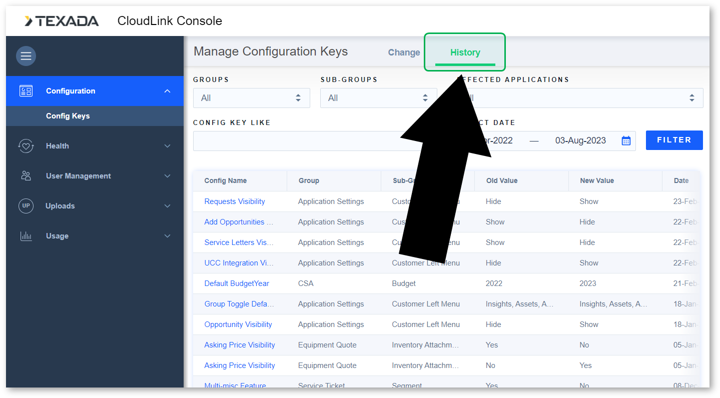 Manage Configuration Keys Manage Configuration Keys