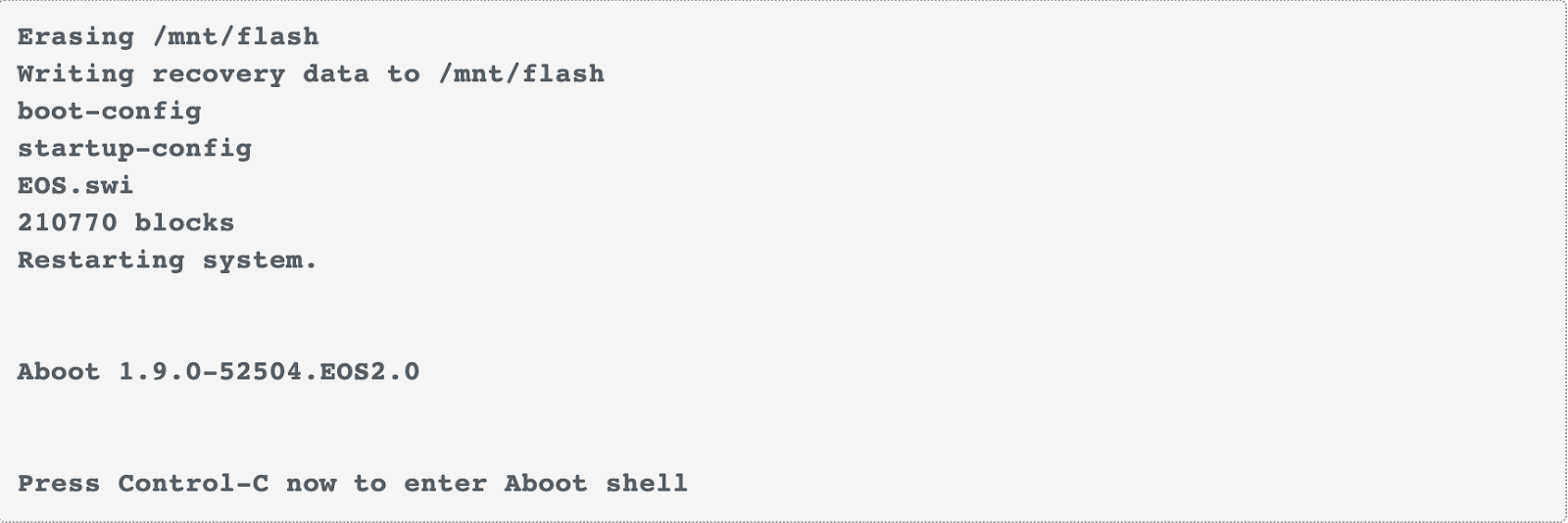 Factory reset procedure for switches running SWL-OS and EOS-DMF