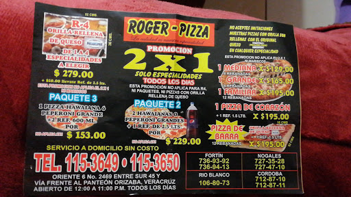 Restaurante Roger Pizza en Río Blanco