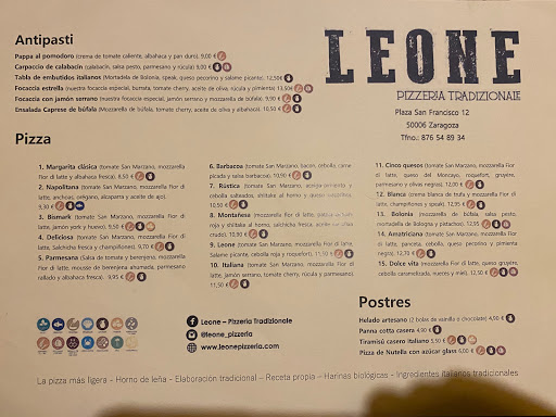 Restaurante Leone Pizzeria Tradizionale Universidad en Zaragoza