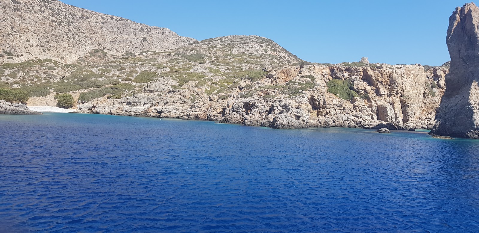 Argos beach 🏖️ Saria island, Greece - detailed features, map, photos