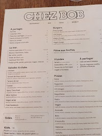 Chez Bob à Saint-Palais-sur-Mer MENU / CARTE