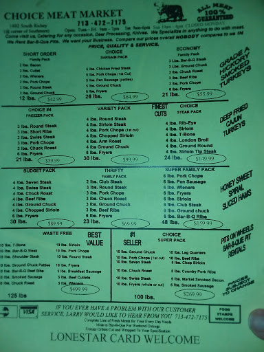 Butcher Shop «Choice Meat Market», reviews and photos, 1402 S Richey St ...