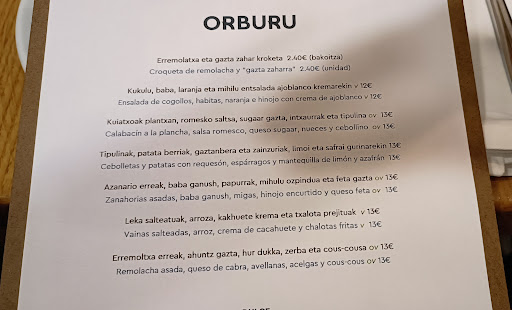 Restaurante orburu en San Sebastián