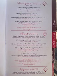 Carette à Paris MENU / CARTE