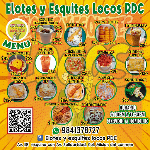 Restaurante Elotes y esquites locos en Solidaridad