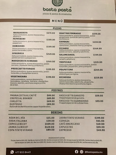 Basta Pasta, México en León - Número de Teléfono, Reservas, Opiniones ...