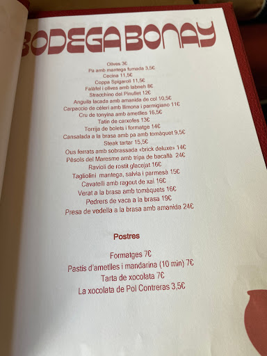 Restaurante Bodega Bonay en Barcelona
