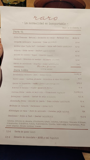 Restaurante Raro Restaurante en Valencia