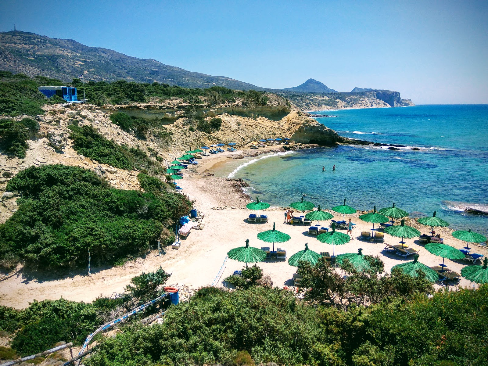 Tripiti beach 🏖️ Kefalos, Kos otok, Grčija - podrobne funkcije, zemljevid, fotografije