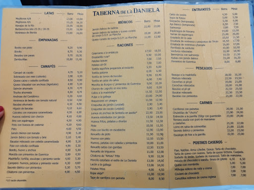 Restaurante Taberna de la Daniela Goya en Madrid