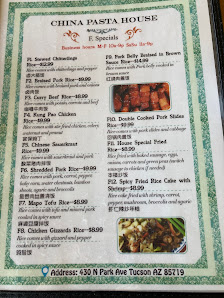 China Pasta House menu with prices in Tucson, AZ 85719, United States ...