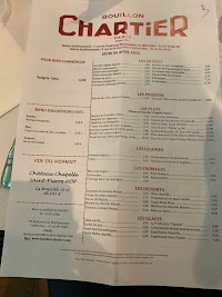 Bouillon Chartier Montparnasse à Paris MENU / CARTE