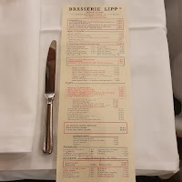 Brasserie Lipp à Paris MENU / CARTE
