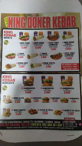 Restaurante King Doner kebab Jesús Pérez en Huelva