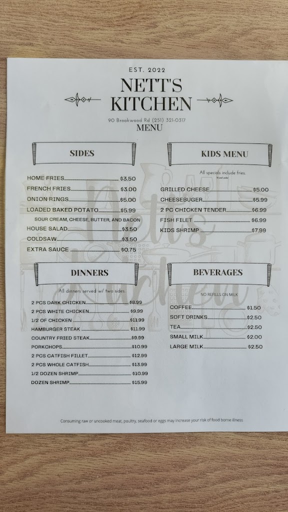 Nett’s Kitchen - Atmore, AL 36502 - Menu, Hours, Reviews and Contact
