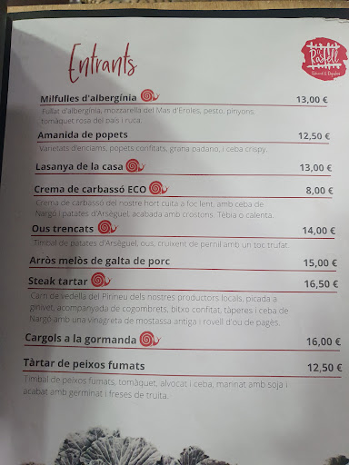 Restaurante Restaurant El Rastell en La Seu d'Urgell