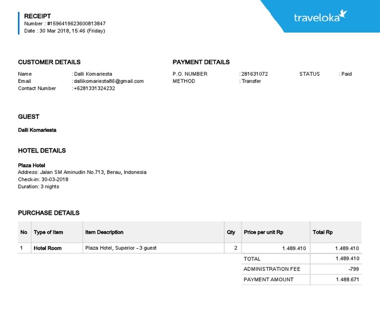 Contoh Invoice Hotel Traveloka Contoh Surat | My XXX Hot Girl Contoh Invoice Hotel Traveloka Contoh Surat | My XXX Hot Girl