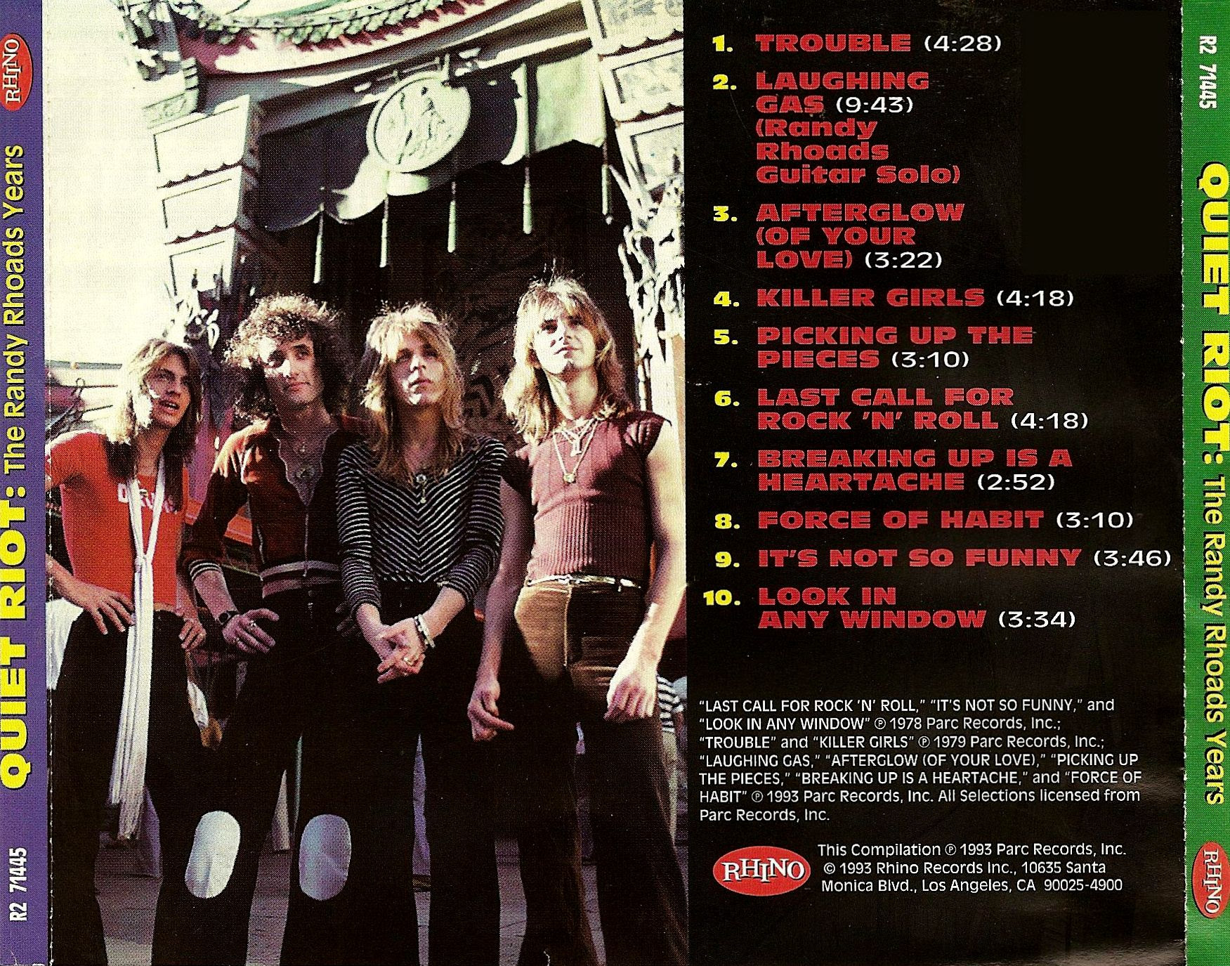 Riddle Of Steel Metal Music Quiet Riot The Randy Rhoads Years 1993