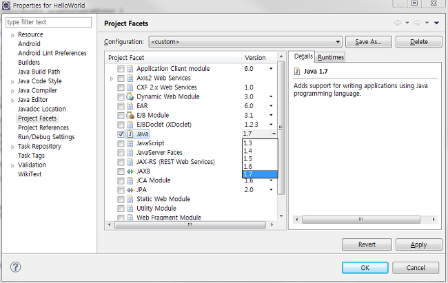 Dante2k 선택적 기억상실증 [eclipse Android] Java Compiler Level Does Not
