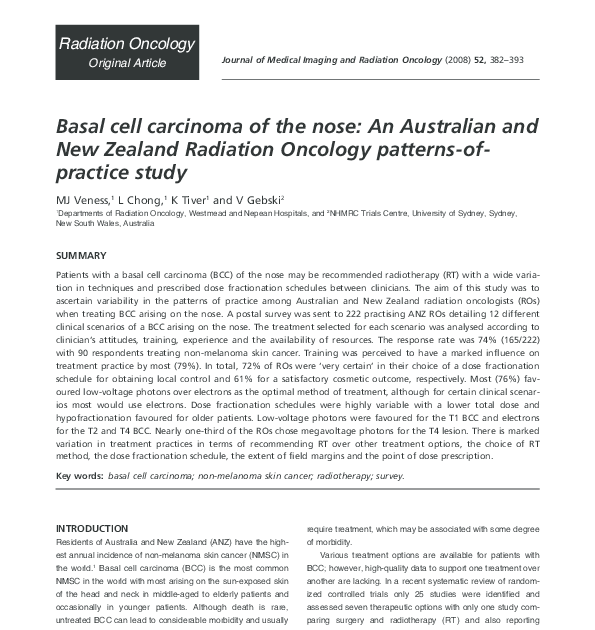 Radiation Therapy For Basal Cell Carcinoma Of The Nose All About Radiation