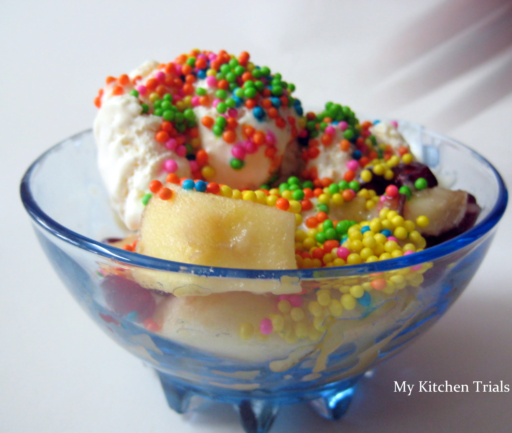 Fruity Created Fruit Salad With Ice Cream