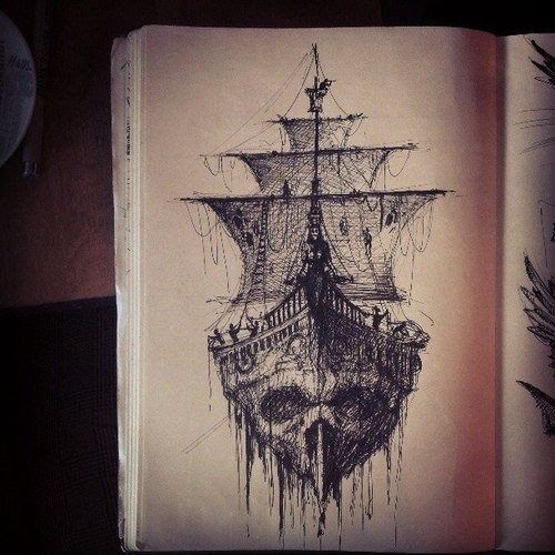 Cool Pirate Drawing Ghost Ship Sarah Sidney Blogs