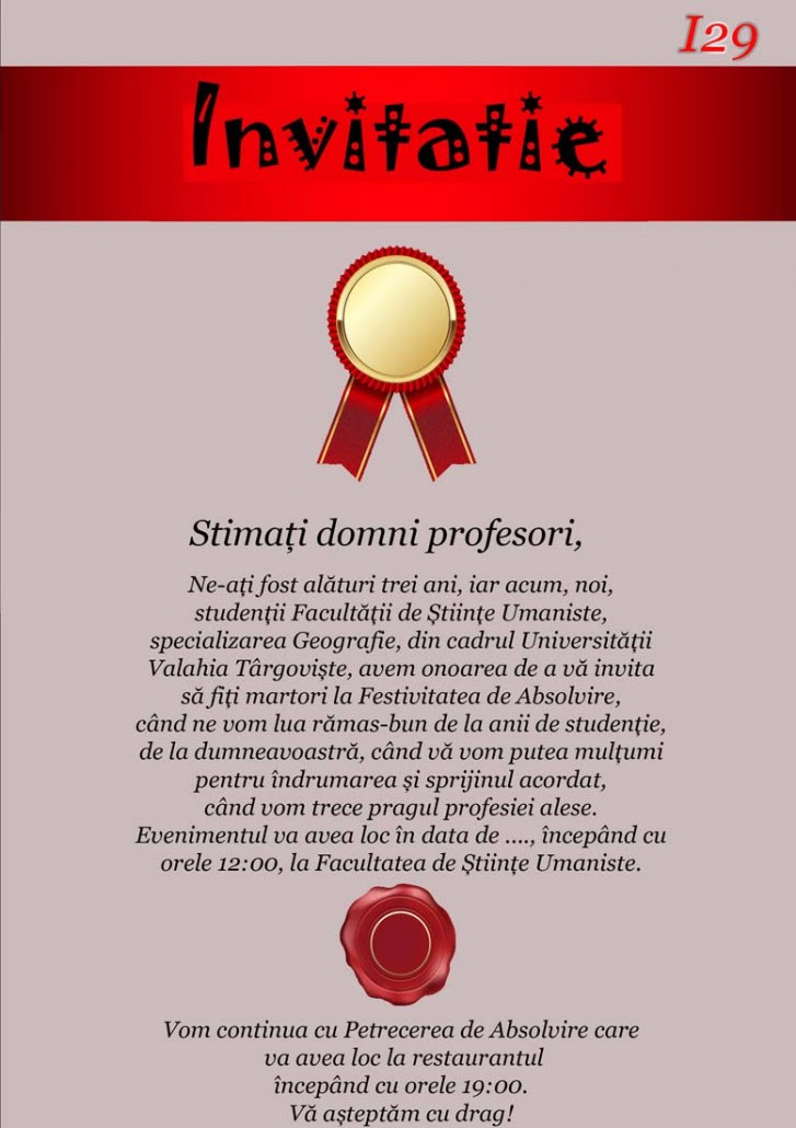 Invitatie La Balul De Absolvire Invitație Blog