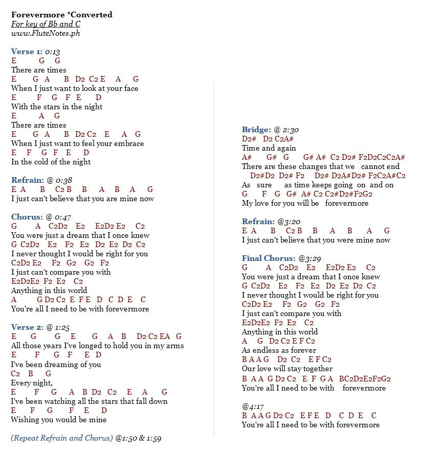 Forevermore - Side A Lyrics and Notes for Lyre, Violin, Recorder ...