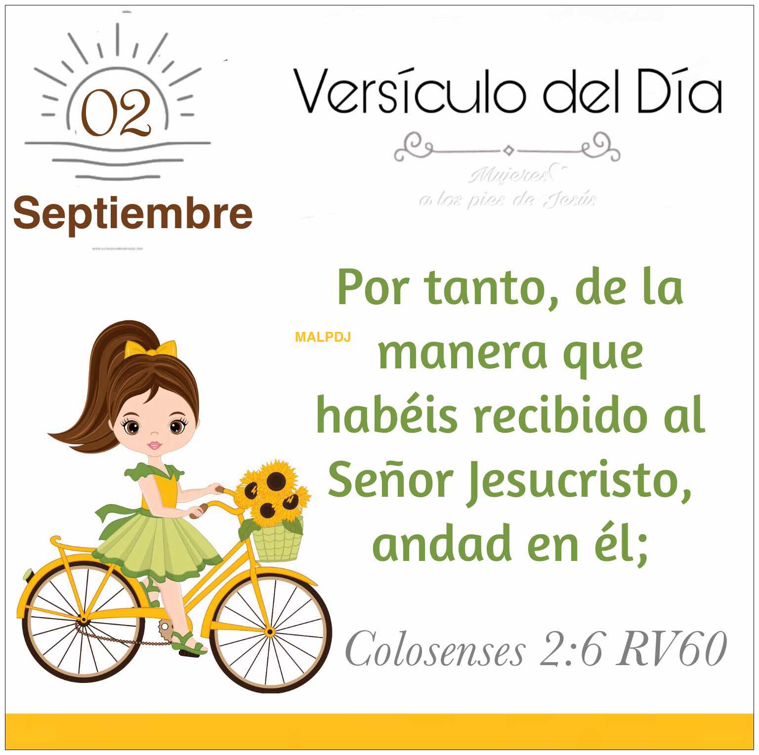 Versículo Del Día: Septiembre 02 ~ Colosenses 2:6